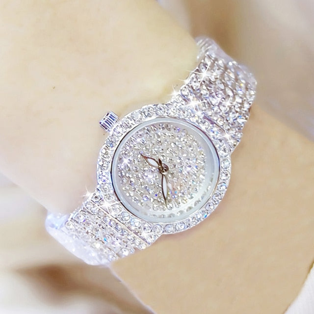 Buy Shiny Women Watches Luxury Small Dial Rose Gold Watches Ladies ...
