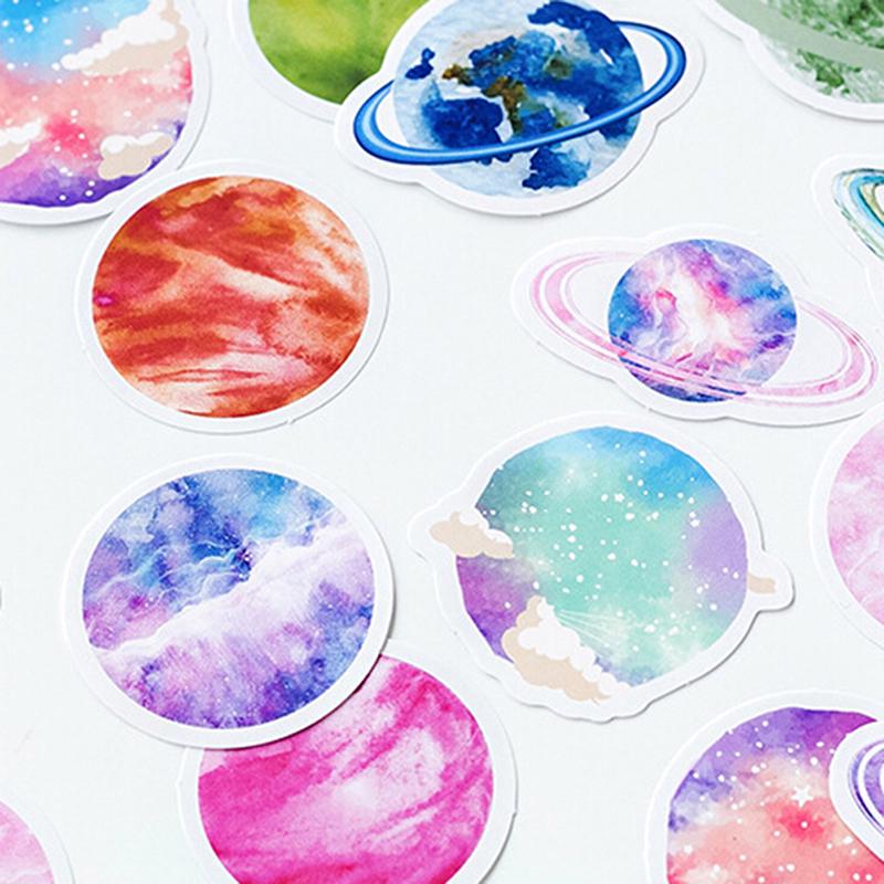 Buy 45Pcs/Box Beautiful Planet Sticker Scrapbook Diary Diy Notebook ...