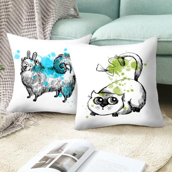 Buy Talos Cartoon Dog Cat Throw Pillow Case Cushion Cover Home Office ...