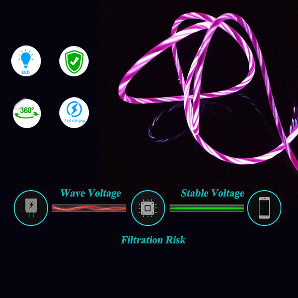 Buy Magnetic Streamer Data Line Led Flash Charging Line Magnetic ...