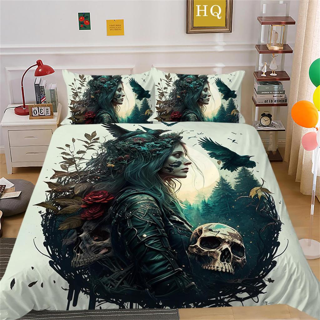 Cheap 3D Beauty and Skull Head Bedding Cover Pillow Cover Bedding Set ...