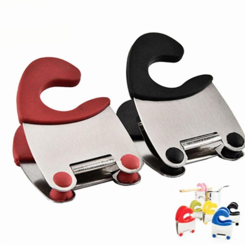 Buy Kitchen Stainless Steel Plastic Pot Side Clip Anti-scalding Rubber ...