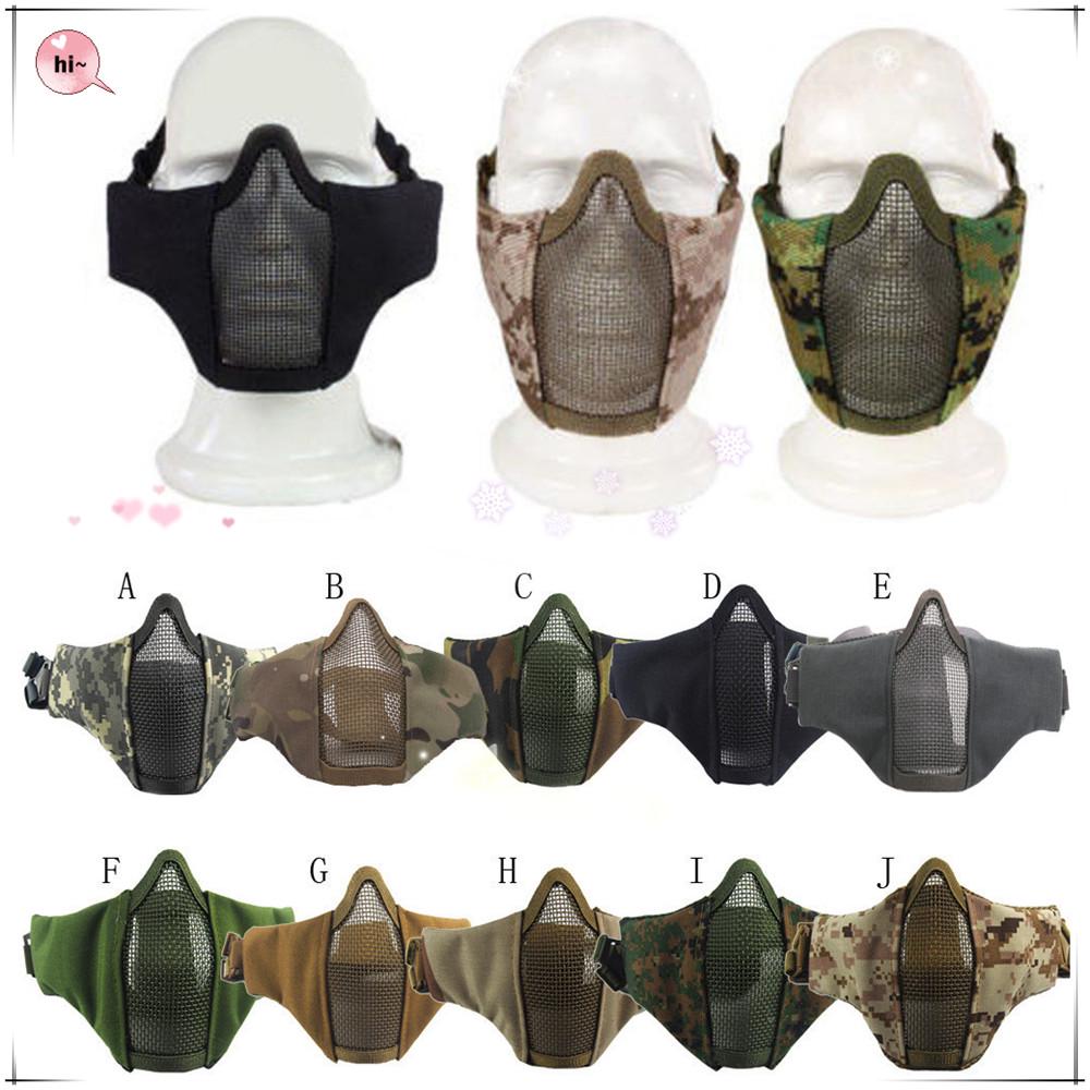 Buy Protective Strike Metal Mesh Metal Mask Half Face Tactical Military ...