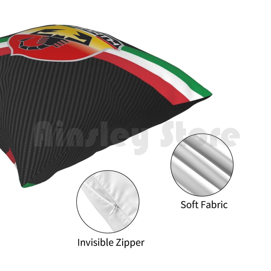 Abarth Carbon Fiber Italy Stripes Logo Pillow Case Printed Home Soft ...