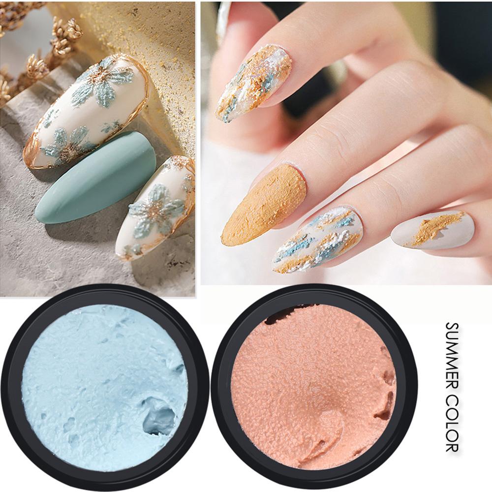 Buy Plaster 3D Sand Texture Gypsum Gel Nail Gel Nail Art Polish Lacquer ...
