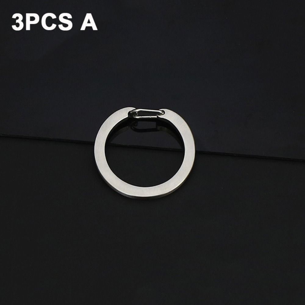 Buy 3Pcs O Ring Spring Gate Circle Carabiner Keychain Clip Metal Round ...