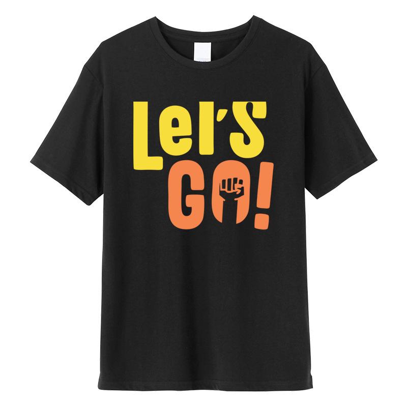 Buy Lets Go Print Plus Size XS-6XL T-Shirt 100%Cotton See tops O Neck ...