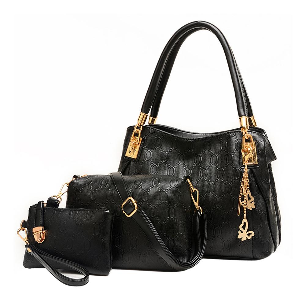 Buy Set of Handbag Women Leather Handbag Messenger Bag Purse 3 Sets at ...