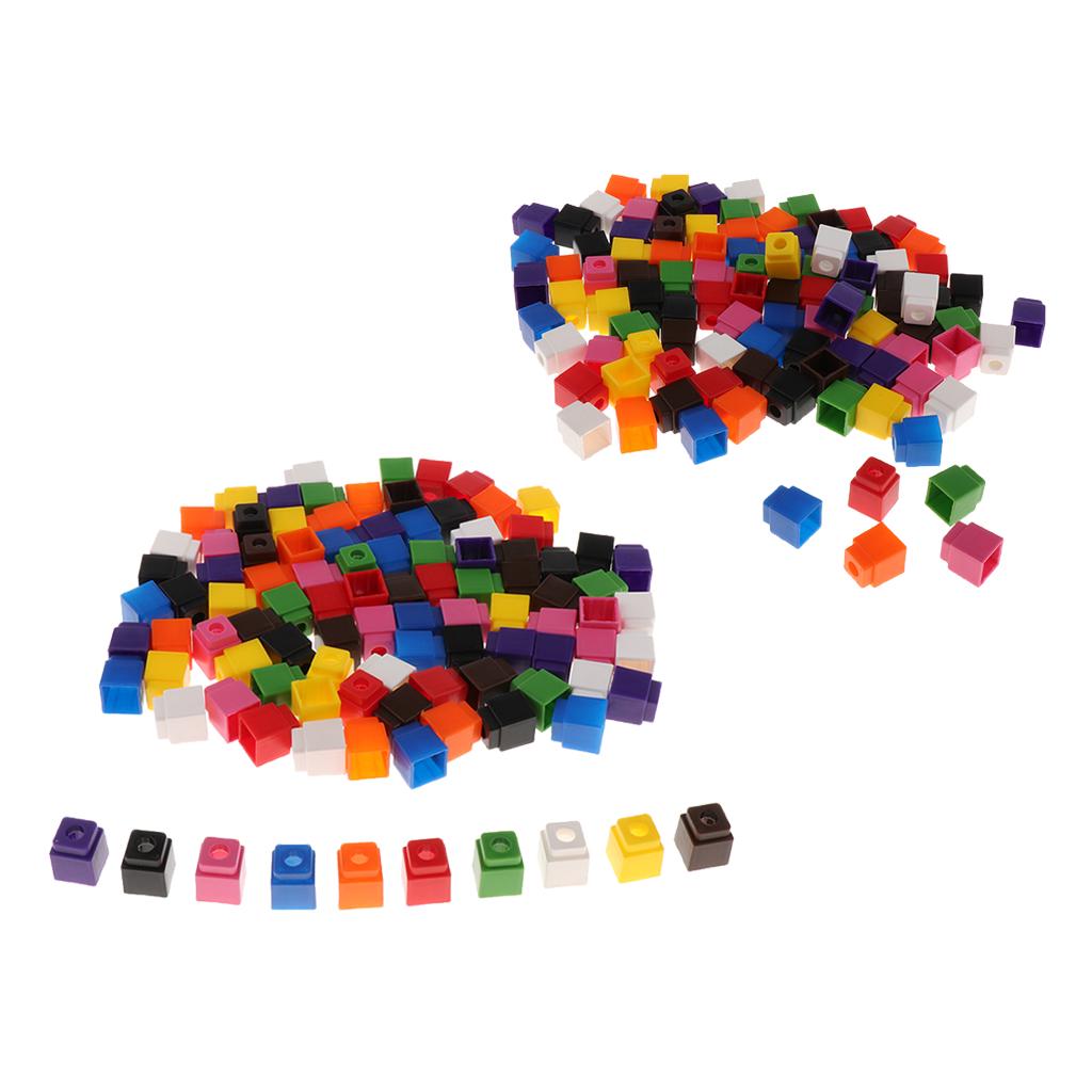 Buy 200pcs Learning Resources Interlocking Math Link Cubes Snap Blocks ...