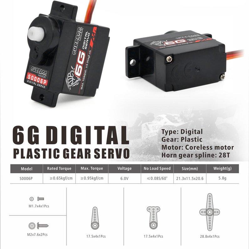 Kaufe KC S0006P 6g Micro Digital Servo Plastic Gear Mini Servos For RC ...