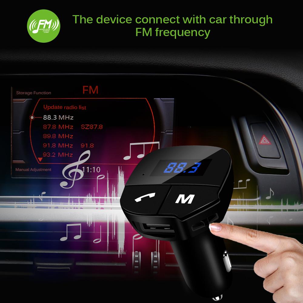 Buy Bluetooth Car Kit Music Player FM Transmitter Modulator with 2.1A ...