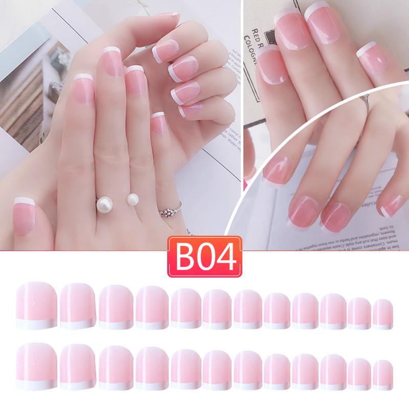 Buy Short French False Nails Nail Tips Acrylic UV False Nails Press On ...