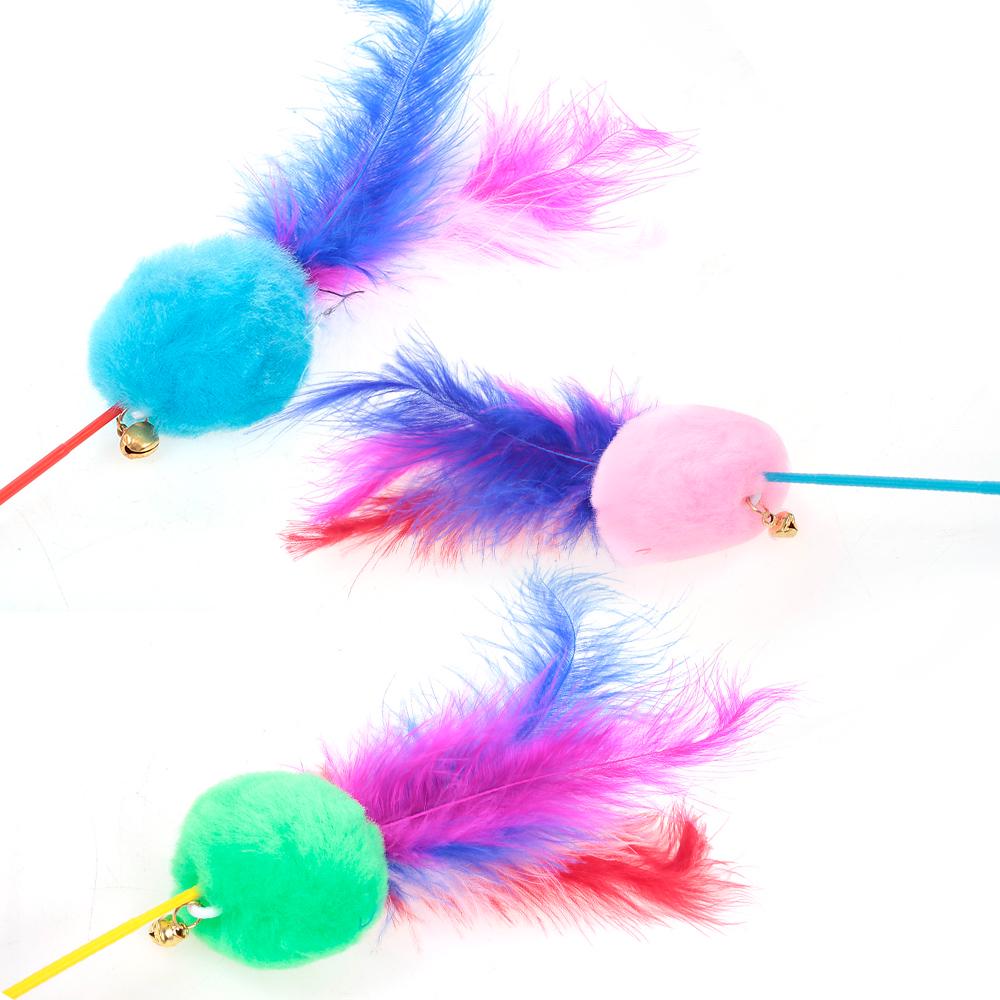 Buy Cat Feather Teaser Wand 18 Inches Long Interactive Feather Teaser ...