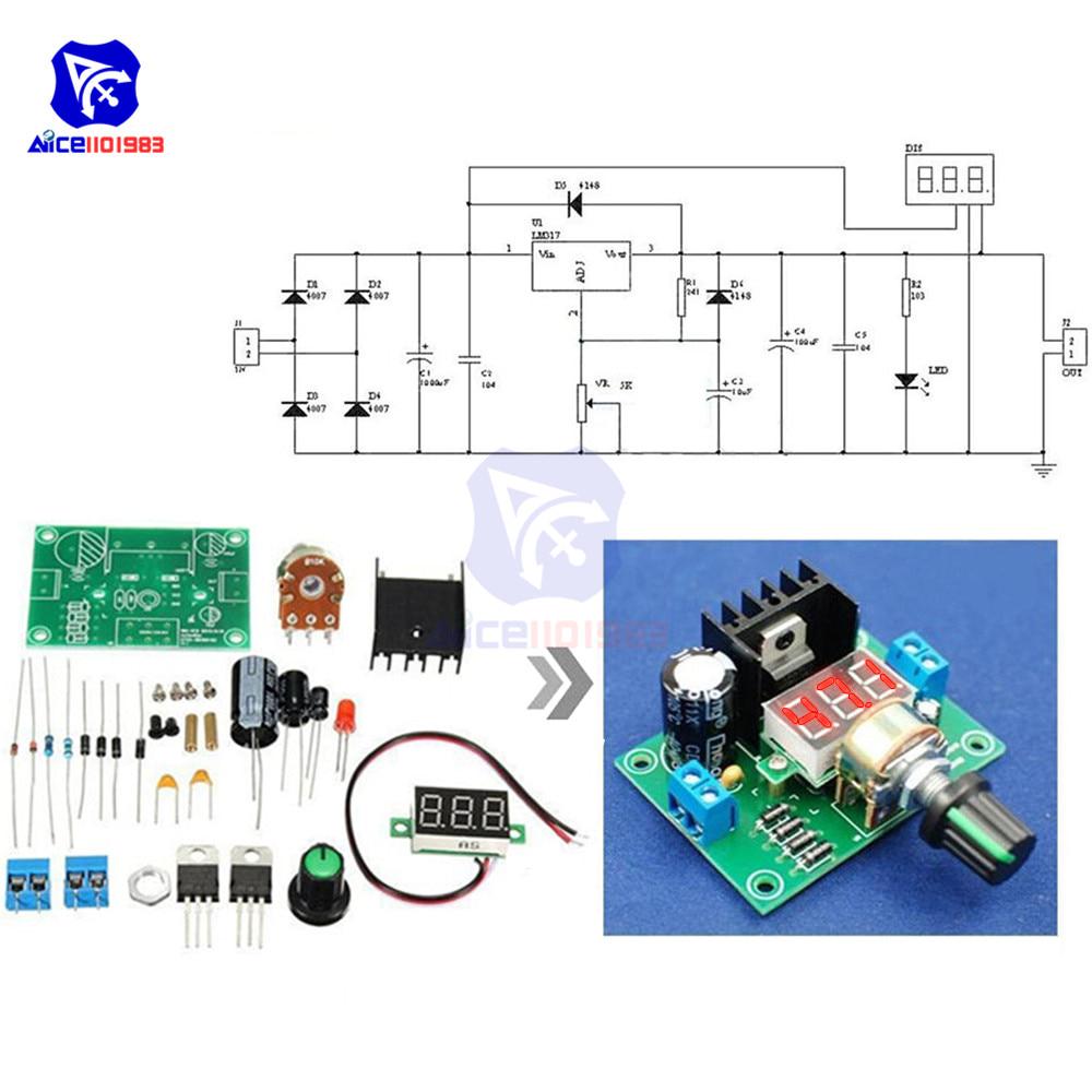 Buy LM317 AC/DC 27V 40V Step Down Buck Converter Module Adjustable ...