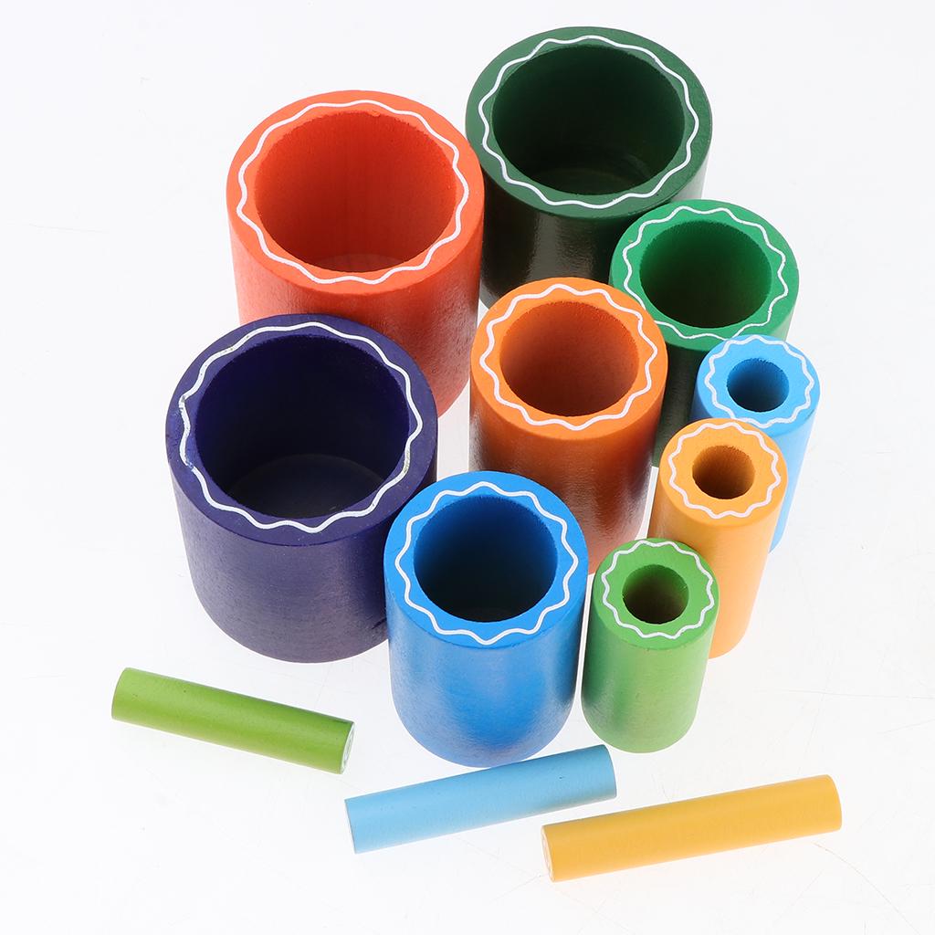 Buy Wooden Circle Rainbow Sorter Educational Color Shape Sorting ...