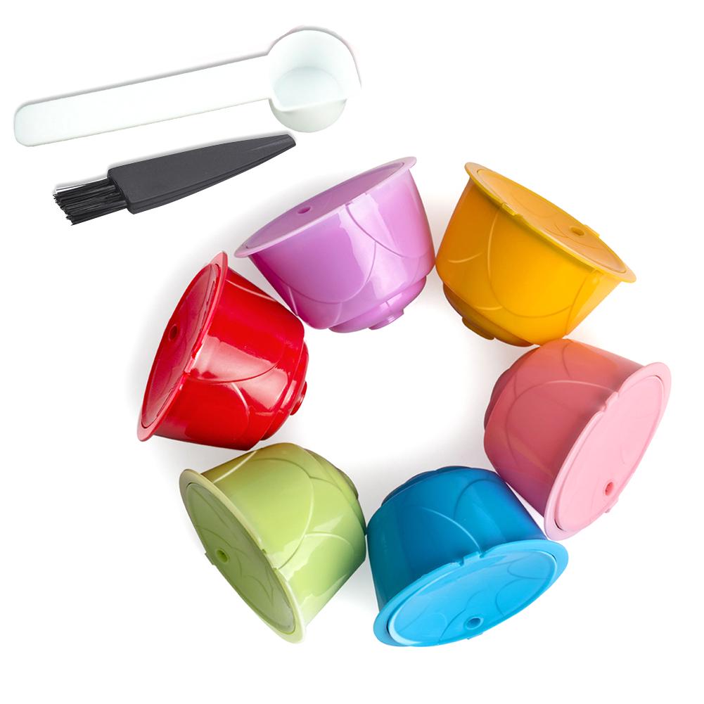 Coffee Capsule Reusable Filter Cup Refillable Caps Spoon Brush Filter ...