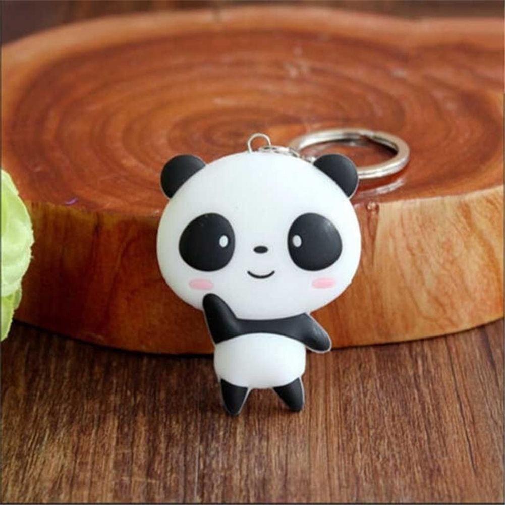 Buy Cute Silicone Cartoon Panda Keychain Keyring Bag Kawaii Pendant Key ...