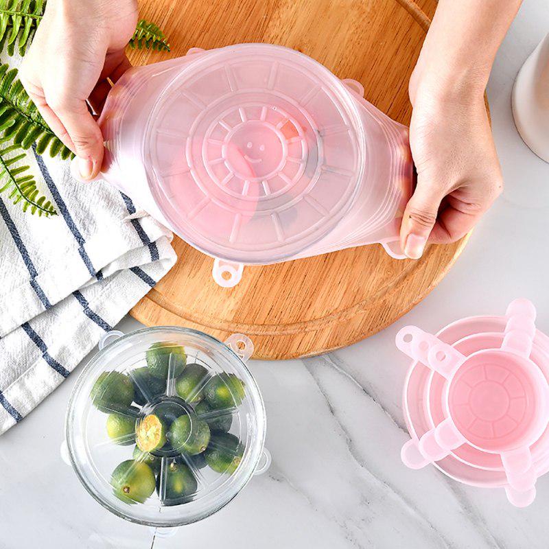 6PCS Household Stretchable Fruit Silicone Fresh-keeping Covers Kitchen ...