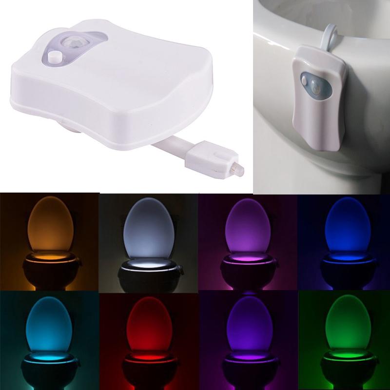 Buy 8 Colors Motion Sensor Toilet Light Bathroom Night Light Home ...