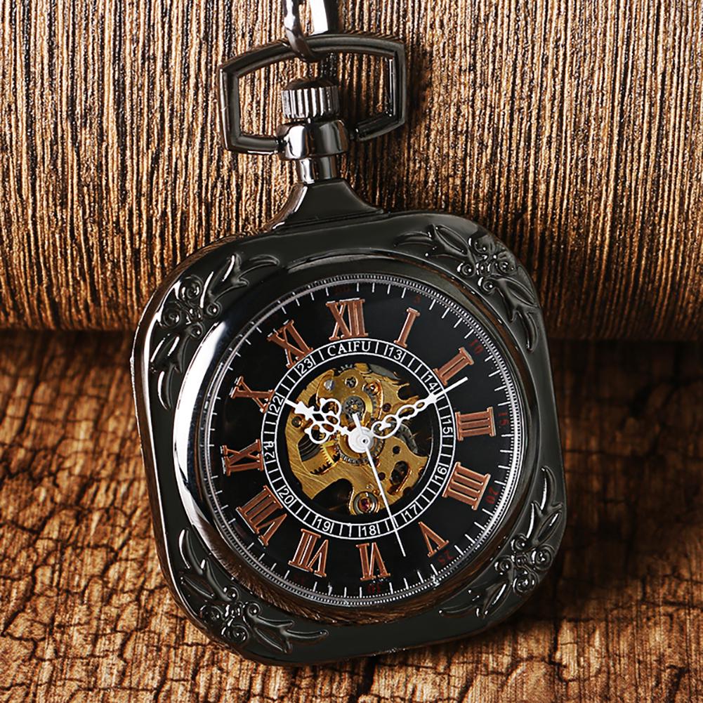 Buy Vintage Pocket Watch,Skeleton Square Pocket Watch for Men, Unisex ...