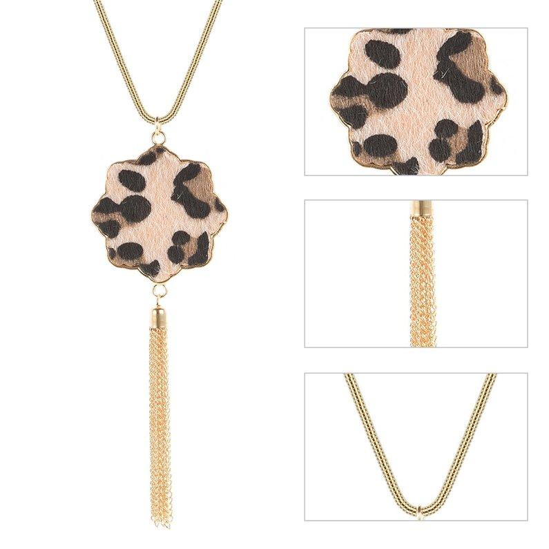 💰Koupit online: Women Necklace Trendy Leopard Flower Pendant Necklace ...