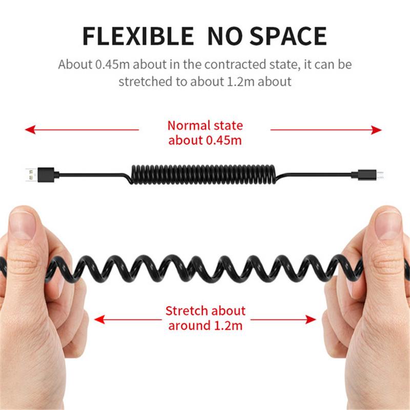 Buy Spring USB Cable 2.4A Fast Micro USB Type C Usb-c Charging Data ...