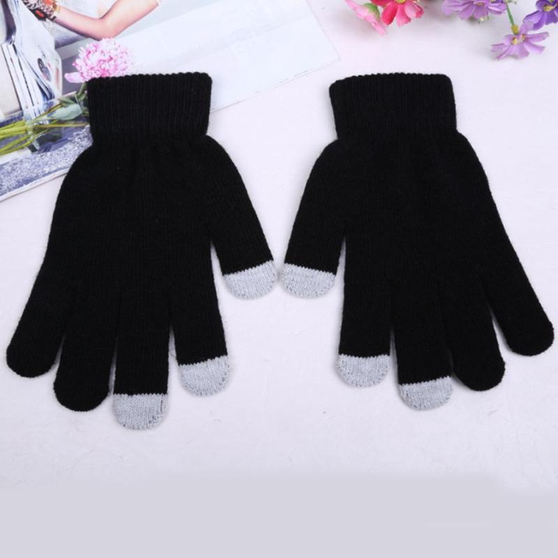 Buy Women Men Winter Soft Knitted Warm Gloves Mobile Phone Touch Screen ...
