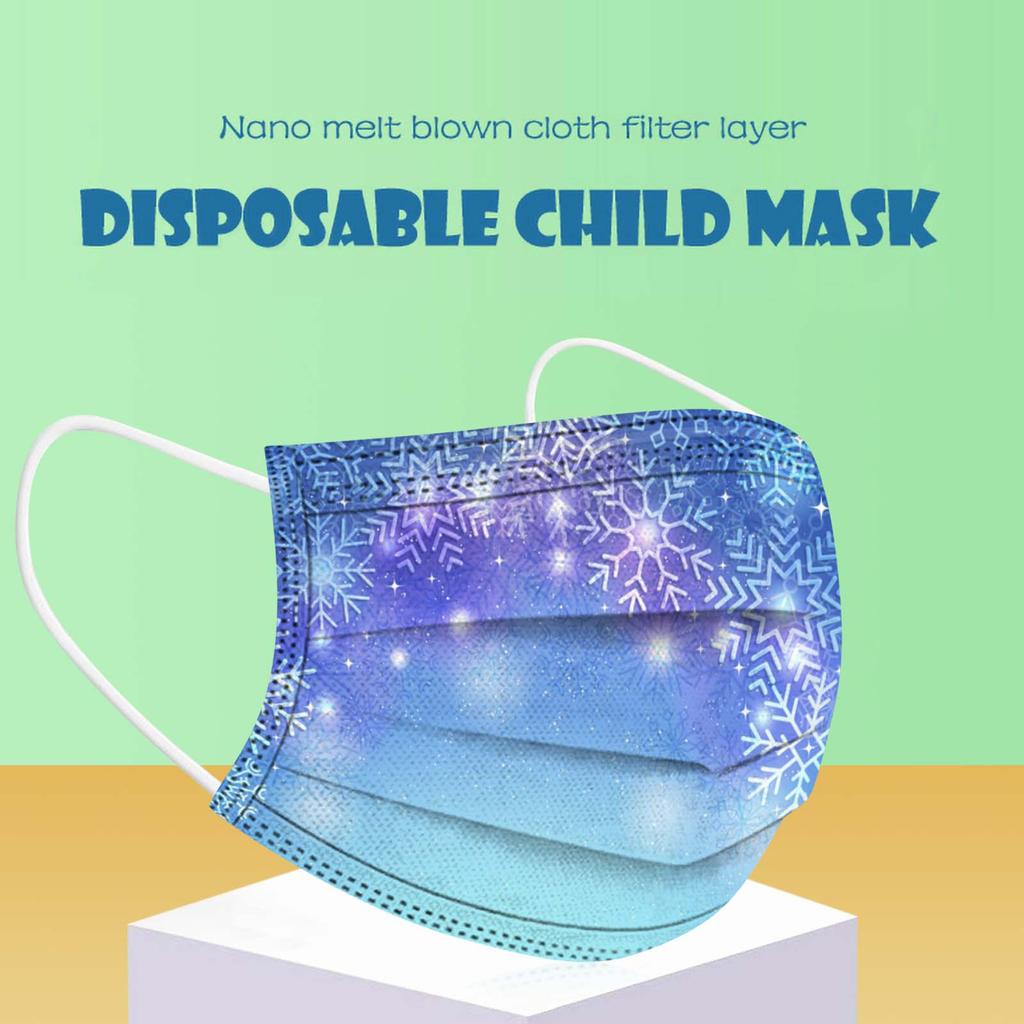 Buy 100pcs Christmas Print Masks for Protection Face Mask Disposable ...