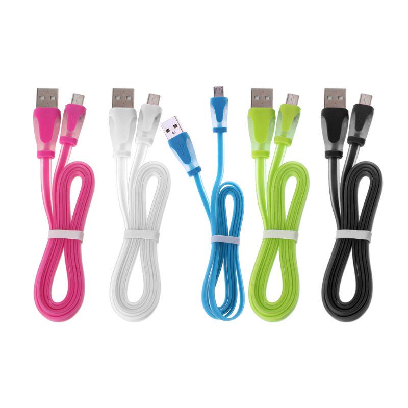 Buy LED Glowing Micro USB High Speed Data Sync Charging Flat Cable For ...