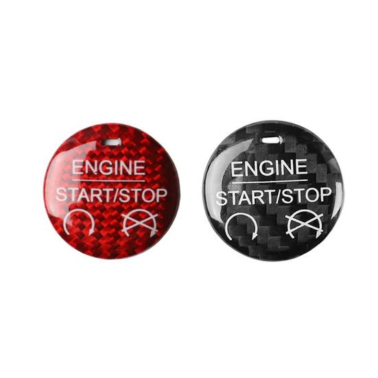 Start Button Sticker Round Shaped Waterproof Carbon Fiber Car uygun ...