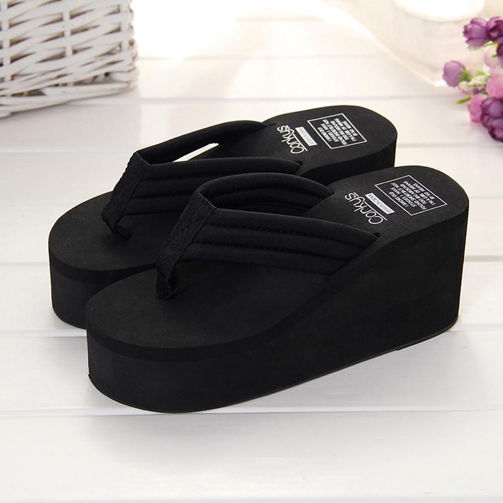 Buy Women Summer Slipsole Platform Shoes Sandals Slipper Beach Shoes at ...