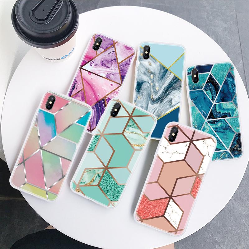Buy Small Fresh Vibrant Marble Colorful Multicolor Soft Silicone Phone ...