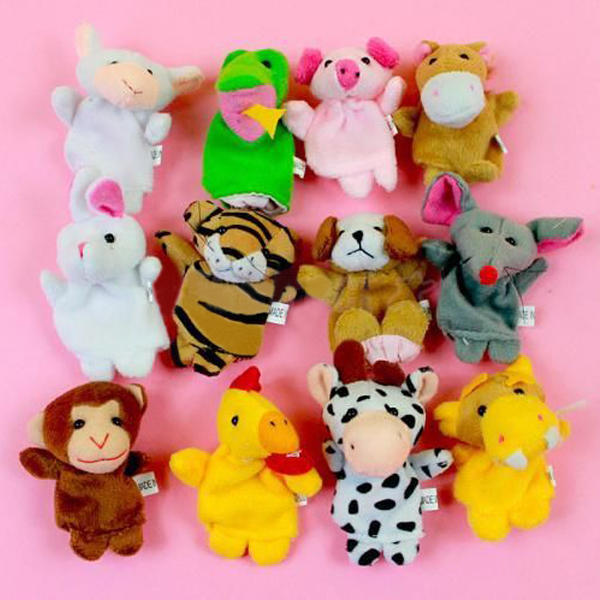 Buy 12Pcs Chinese Zodiac Animal Finger Puppets Soft Plush Learn Play ...
