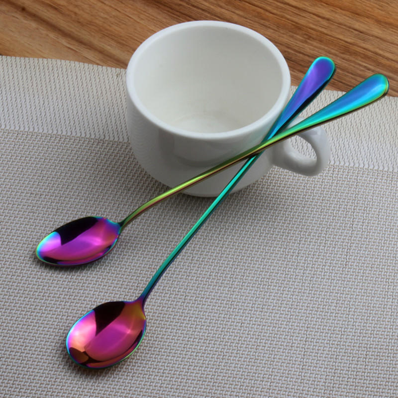 Buy Magic Color Gold-plated Spoon Rainbow Color Cherry Blossom Spoon ...