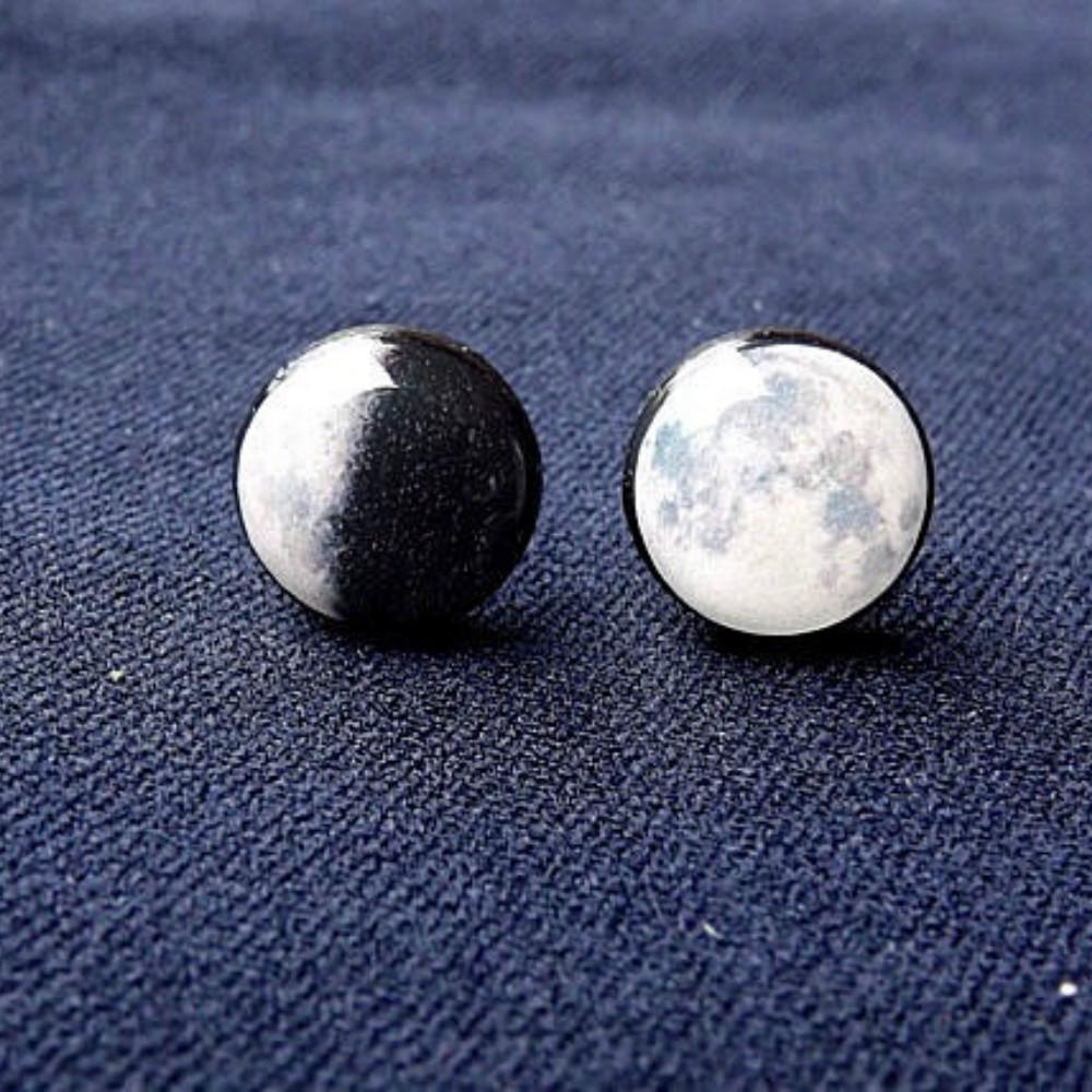 Buy Full Moon Stud Earrings - Moon Phase Stud Earrings - Crescent Moon Stud Earrings at ...