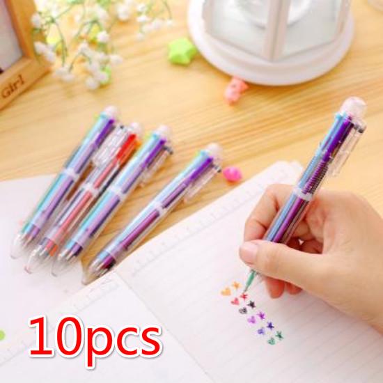 Buy Colour 6 In 1 Multi Colour Retractable Click Ballpoint Pen Creative ...