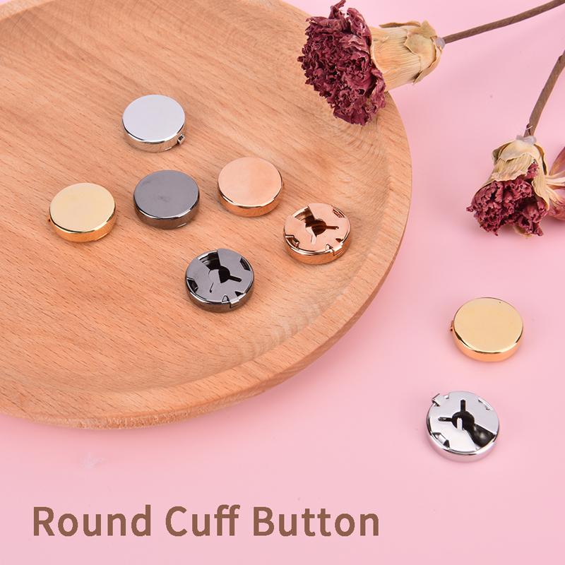 Buy 1 Pair Round Cuff Button Cover Cuff Links For Formal Shirt Men'S ...