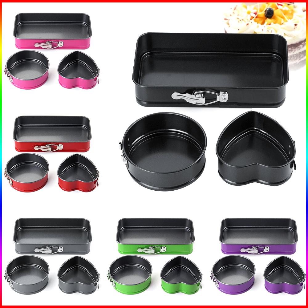 Buy 3pcs Nonstick Springform Pan Baking Pie Cheese Cake Molds Pan ...