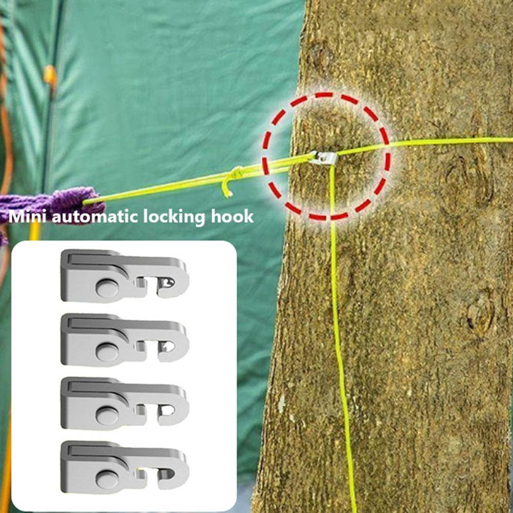 4pcs Automatic Lock Hooks Free Knot Outdoor Camping Tent Self-locking ...