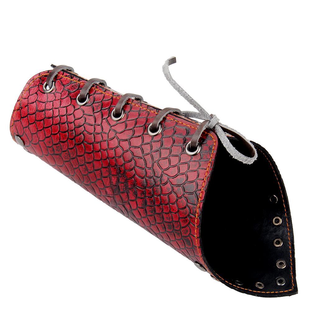 Embossed Leather Gauntlet for Men Women Wristband Wide Bracer Arm Armor ...