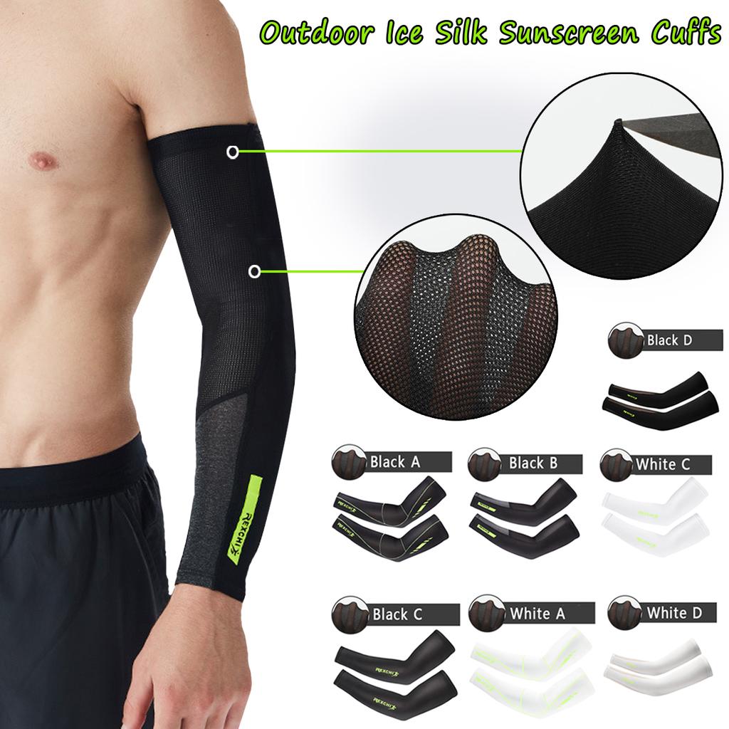 Buy A Pair Ice Silk Sunscreen Cuffs Summer Sports Armband Gloves Sleeve ...