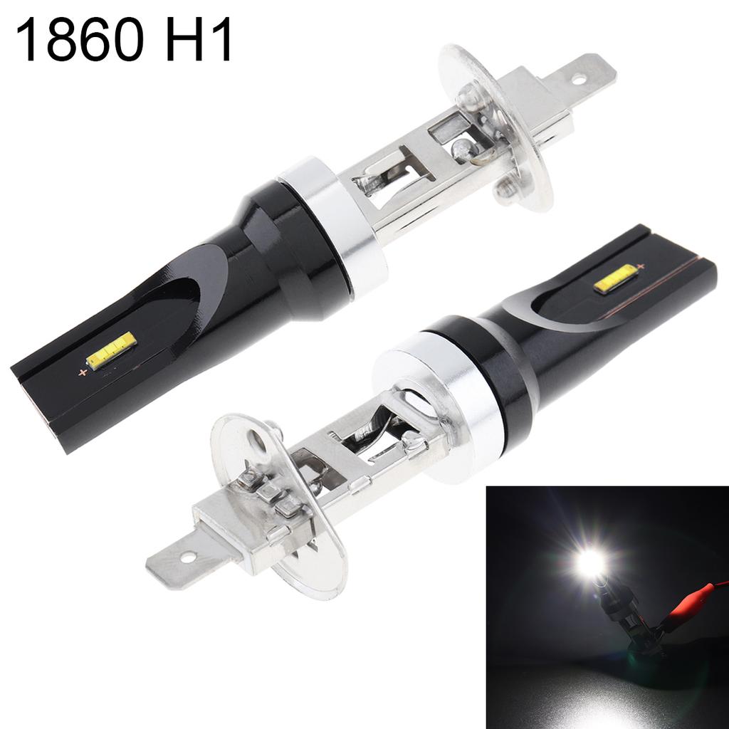 Buy 2pcs 12V H1 LED Bulbs High Power 1860 Lamp Beads 1200LM 6500K-7500K ...