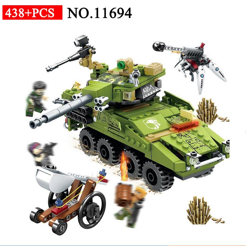 Buy 438pcs Military Educational Building Blocks Toys Army Car Tank ...