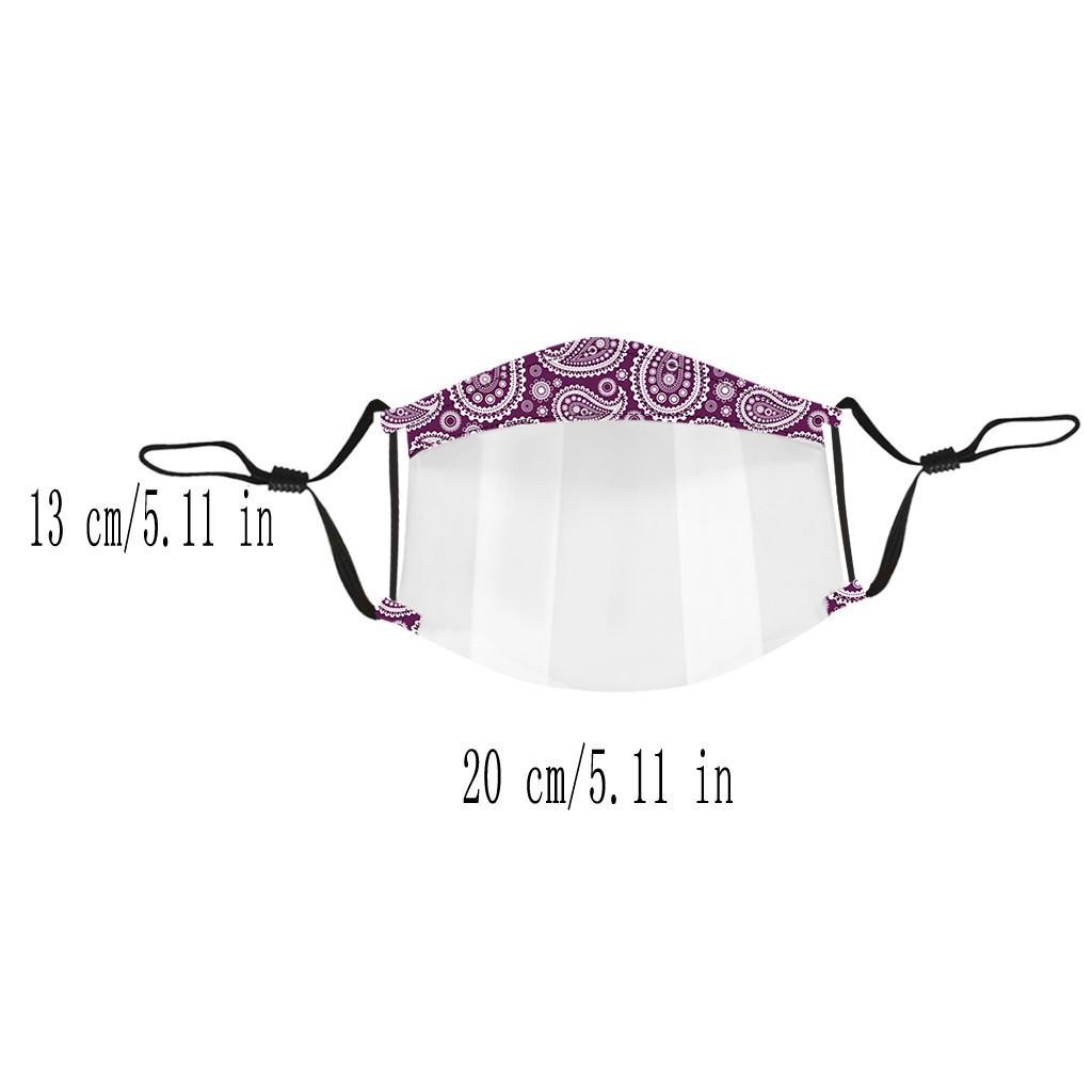 Buy [777] 3PCS Cashew Flowers Prints Mask With Clear Shield Visible ...