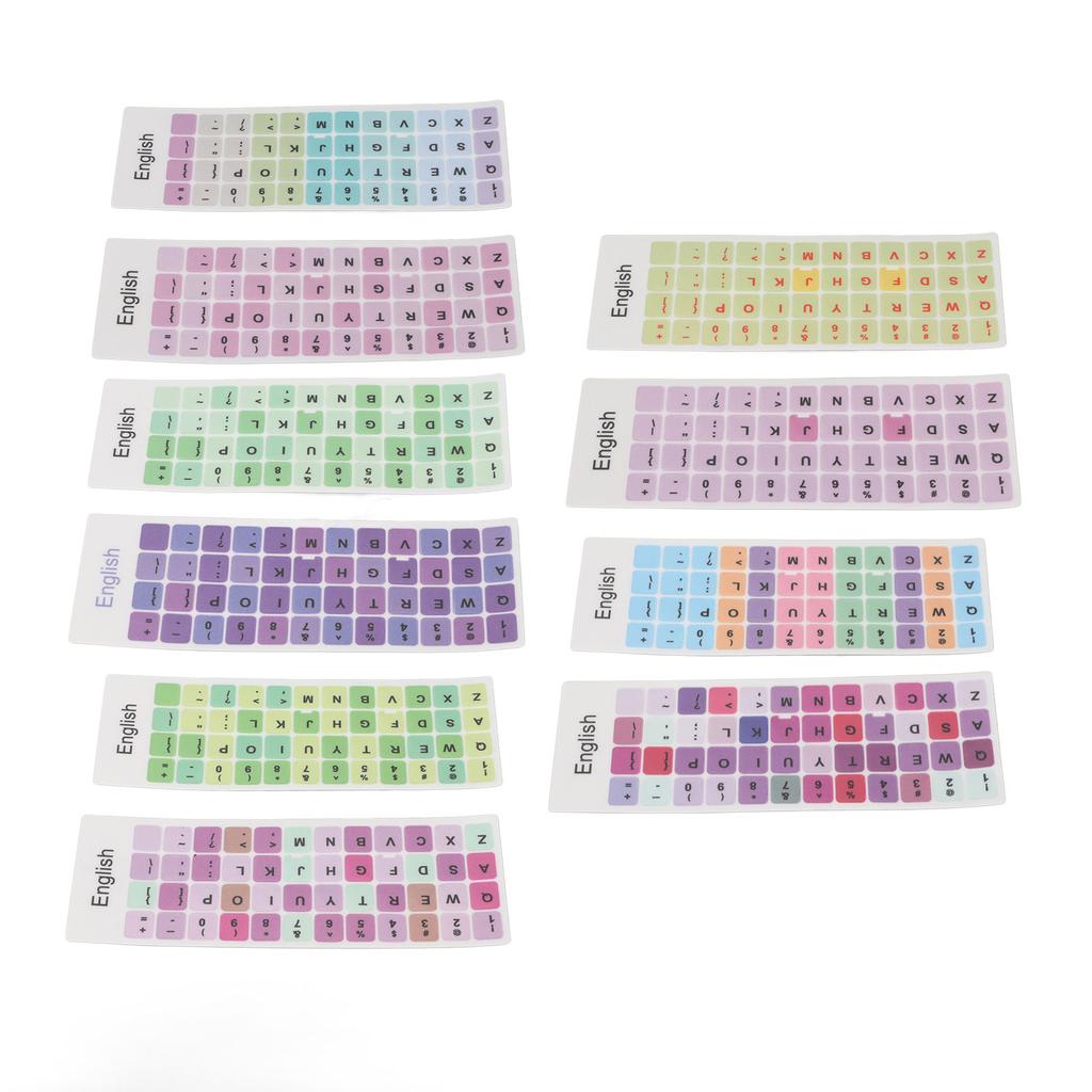 Buy 2pcs Keyboard Stickers Colorful English Language Dustproof ...