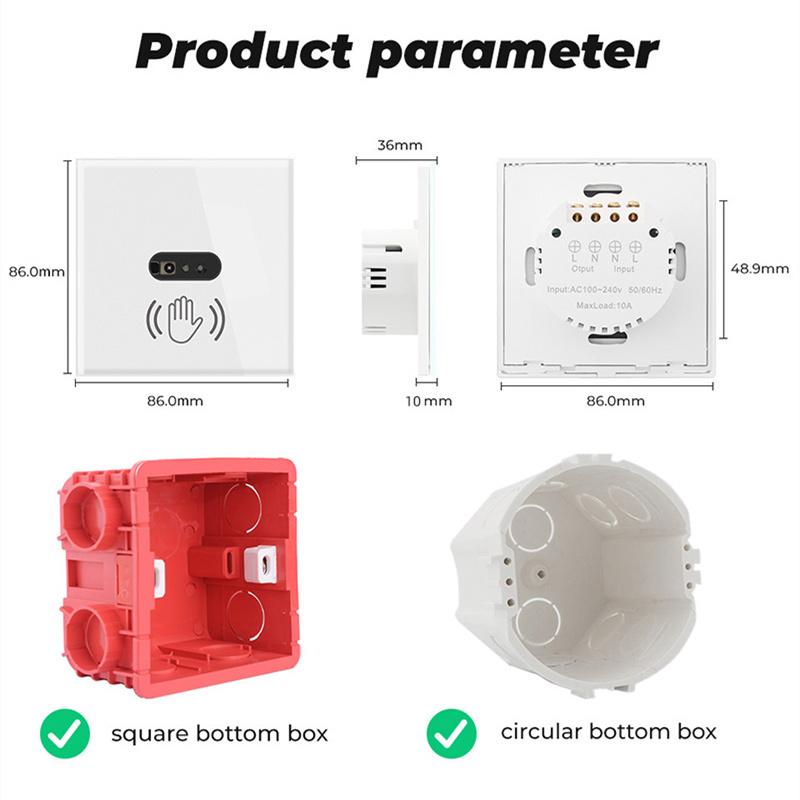Cheap 220V 10A Contactless Infrared Sensor Smart Light Switch Glass ...