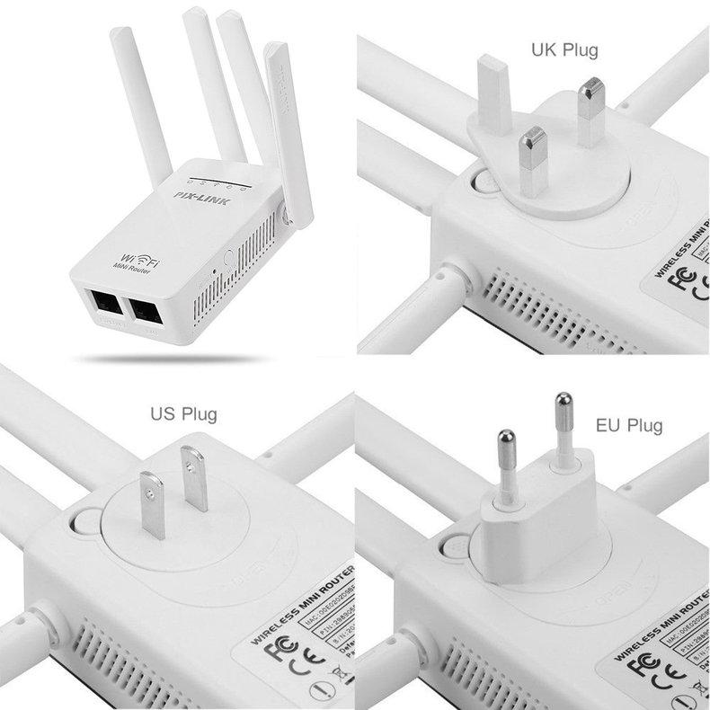 Buy 4 Antennas 300Mbps Wireless WiFi Repeater Router Range Extender ...