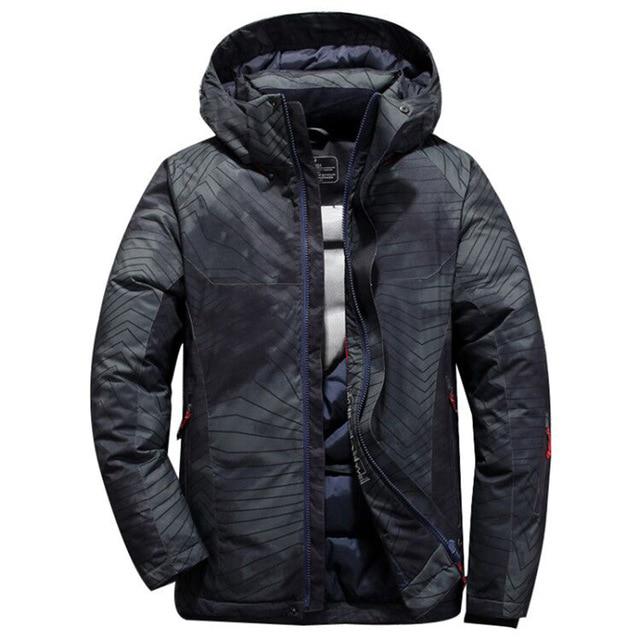 Quality White Duck Down Jacket Men Thick Winter Hat Detached Warm Parka ...