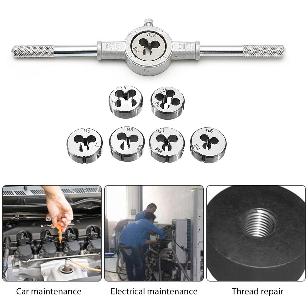 Buy 8pcs M3-M12 Metric Die Wrench Sets Circular Die Screw Thread Taps ...