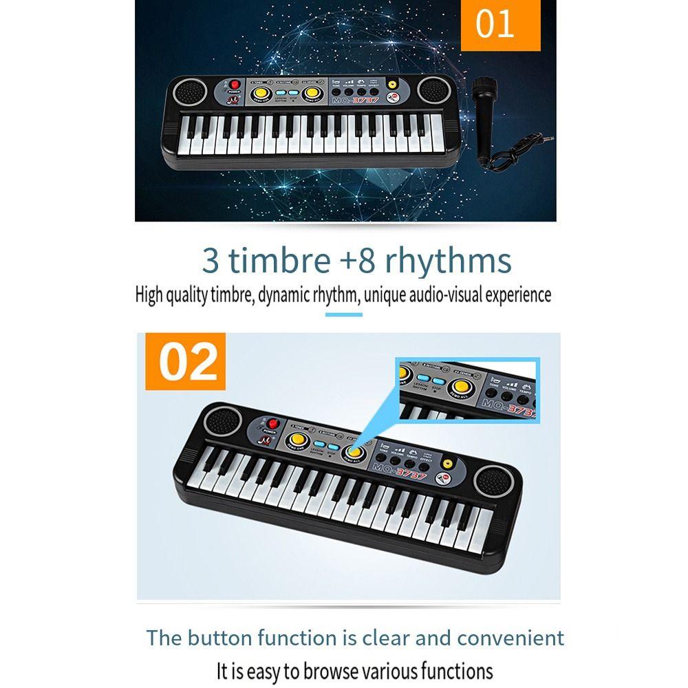 Microphone Music Piano Keyboard Multi-Functional Electric Digital Piano ...
